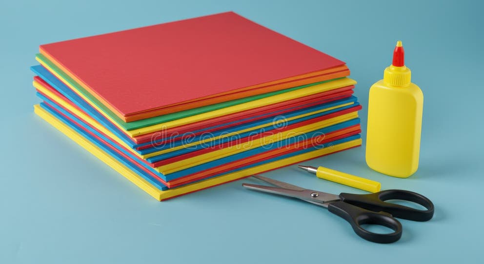 Colorful Construction Paper Ready for Crafting Stock Illustration ...