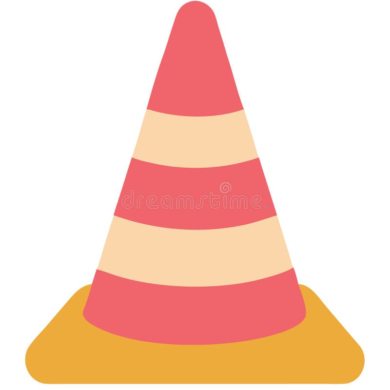 Colorful Construction Safety Cone Vector for Traffic and Roadwork ...