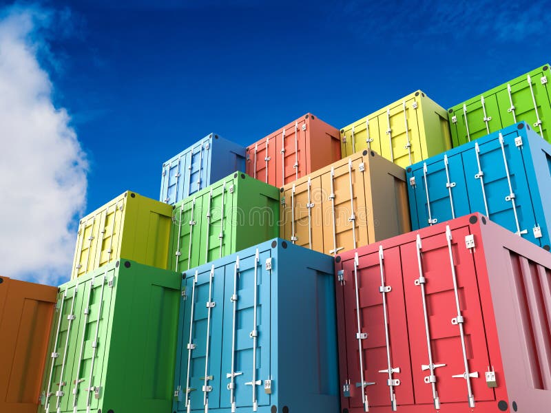 Colorful container stock illustration. Illustration of industry - 81014733