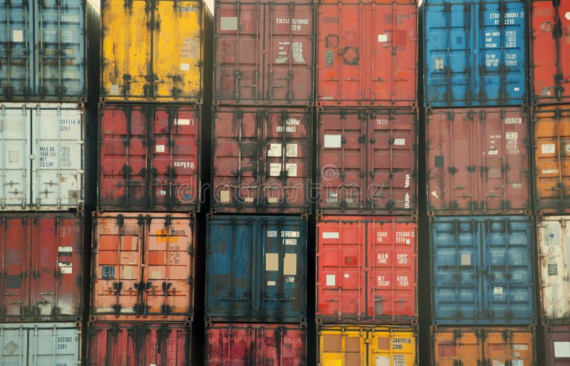 Shipping Containers Pattern Editorial Image - Image of cargo, colorful ...