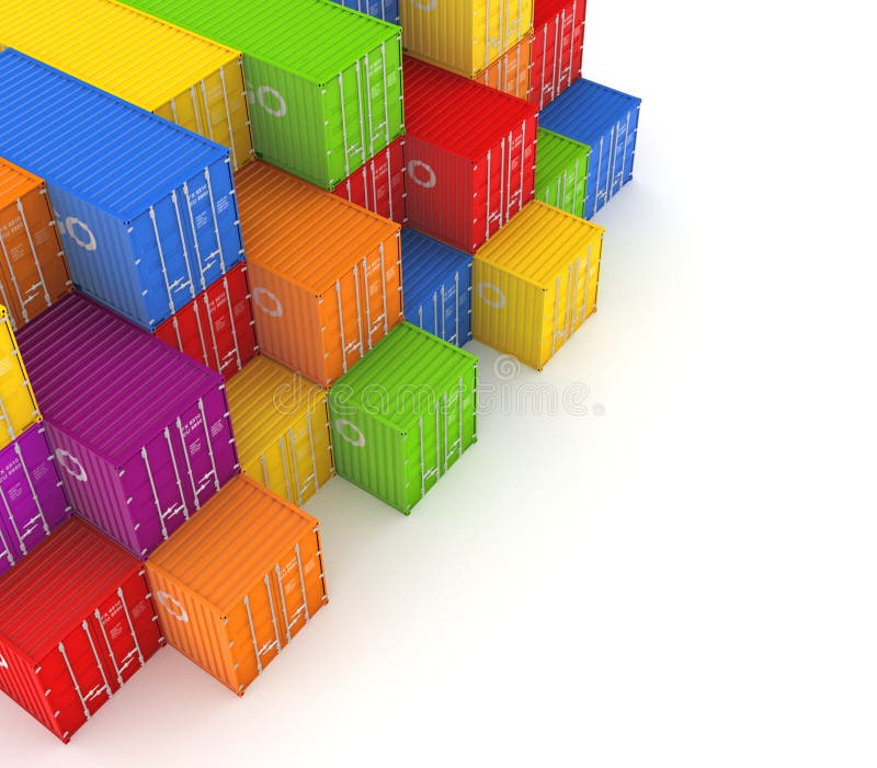 Colorful containers. stock illustration. Illustration of blue - 42129357