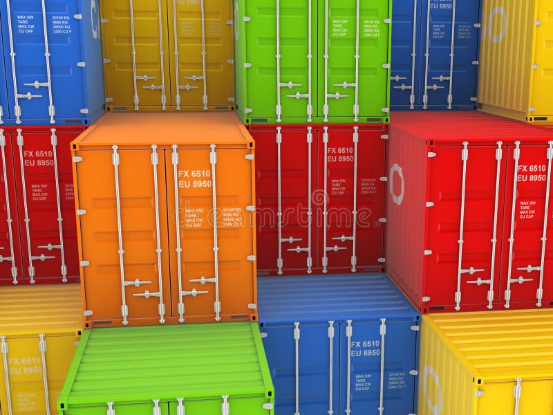 Colorful containers. stock illustration. Illustration of concept - 42129406