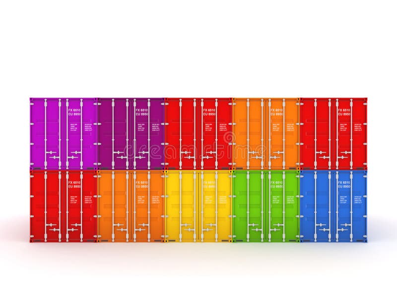 Colorful containers. stock illustration. Illustration of deliver - 43189534