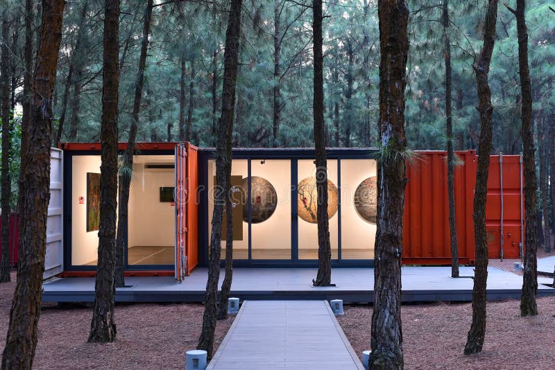 Colorful Containers Office in the Forest Stock Photo - Image of boxes ...