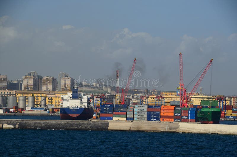 Colorful Containers in Port Editorial Photography - Image of port ...