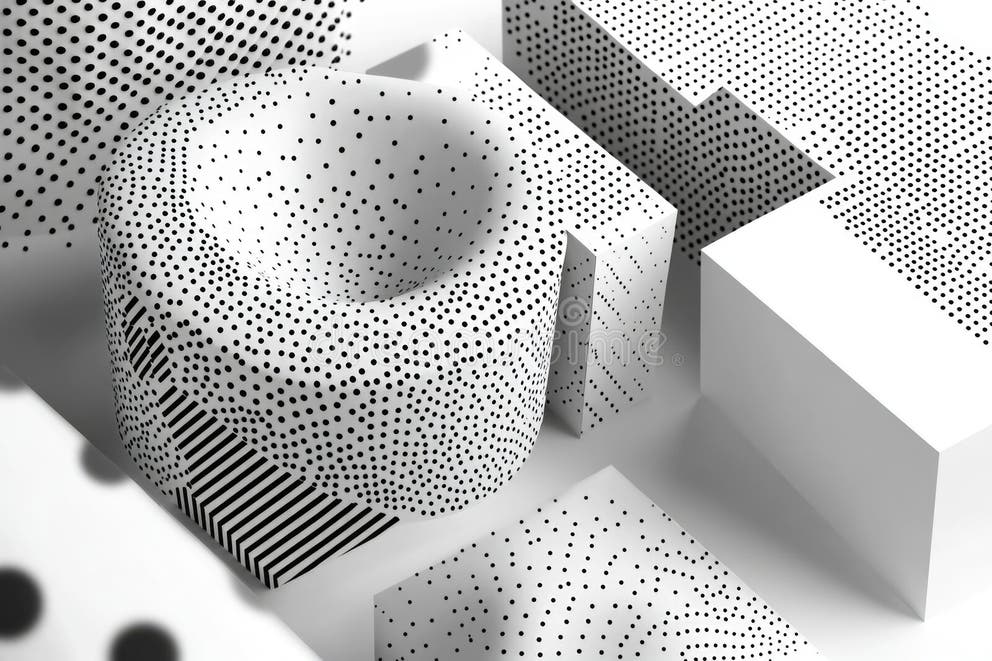 Colorful Containers with White and Black Polka Dot Patterns Stock ...