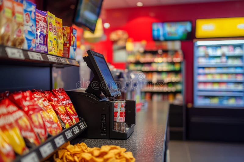 Colorful Convenience Store Interior with Snacks on Display. a Bright ...