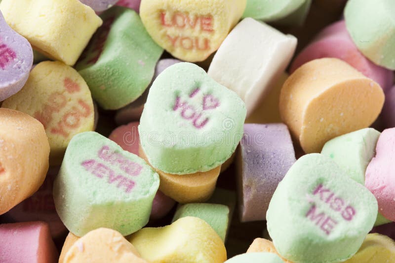 Colorful Conversation Hearts Candy Stock Image - Image of romance ...