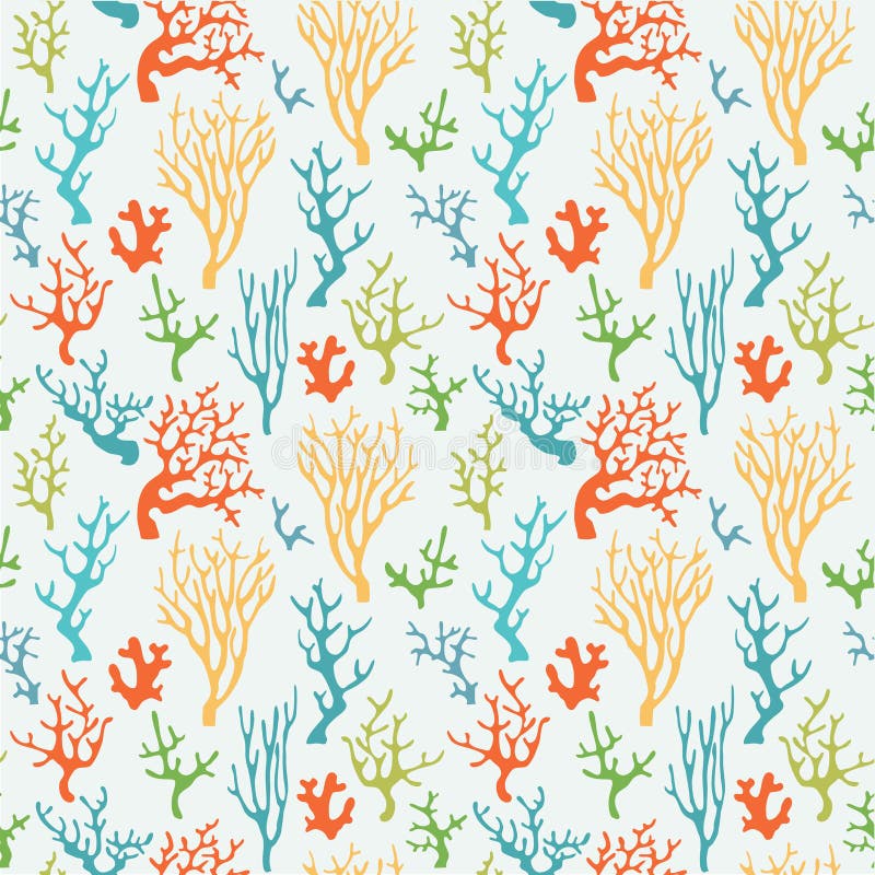 Colorful coral pattern stock vector. Illustration of graphic - 76137599