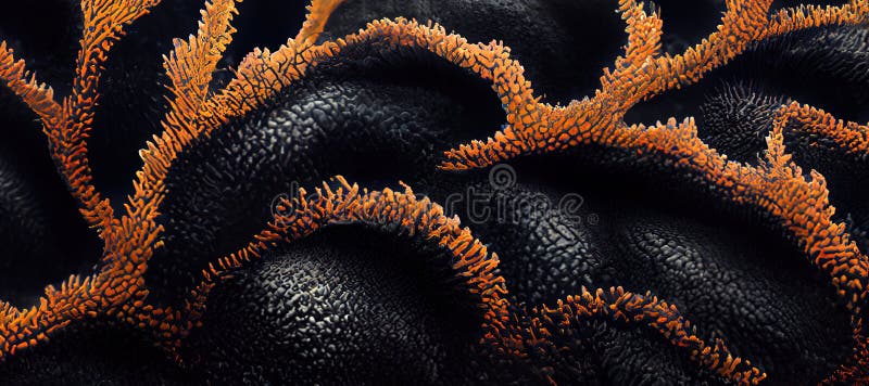 Orange Black Color Coral Reef Pattern Texture Background Stock ...