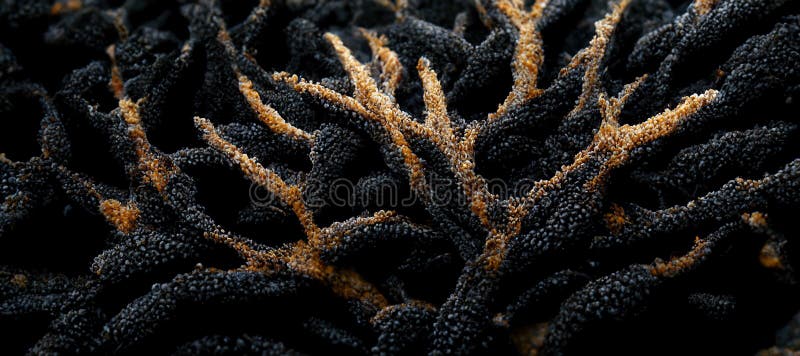Orange Black Color Coral Reef Pattern Texture Background Stock ...