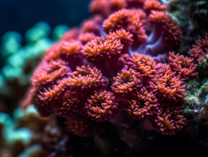 A Colorful Coral Reef with a Variety of Different Colored Coral. Stock ...
