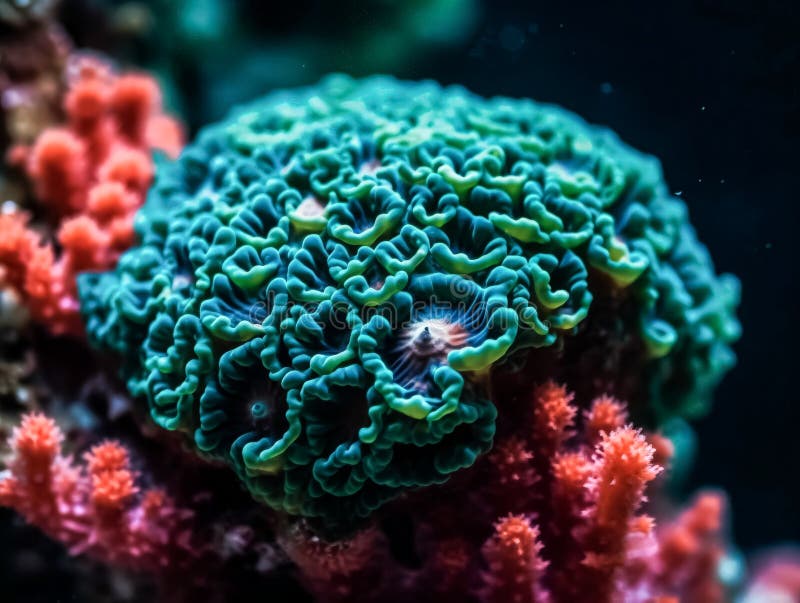 A Colorful Coral Reef with a Variety of Different Colored Coral. Stock ...