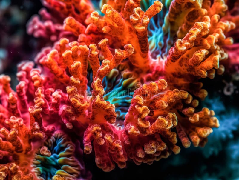 A Colorful Coral Reef with a Variety of Different Colored Coral Stock ...