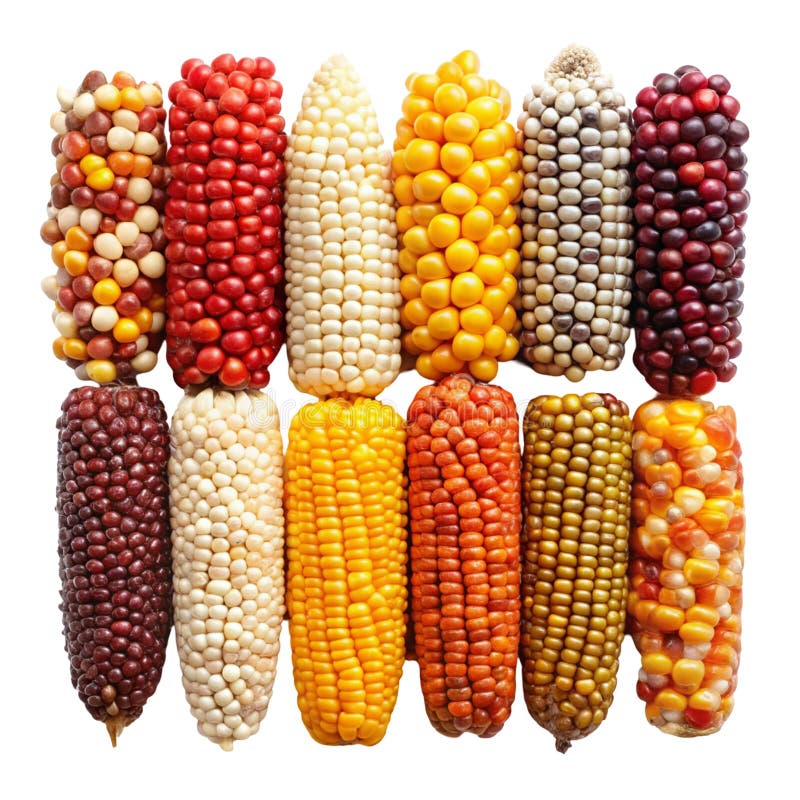 Colorful Corn Seeds Variety Pack Collection Isolated Stock Illustration ...