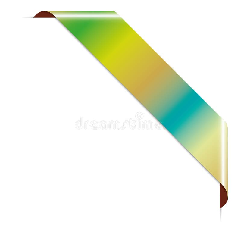 Colorful Corner Ribbon Banner on White Background Stock Vector ...