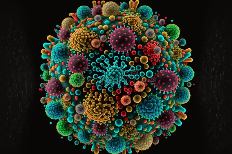 A colorful Corona virus stock illustration. Illustration of colorful ...