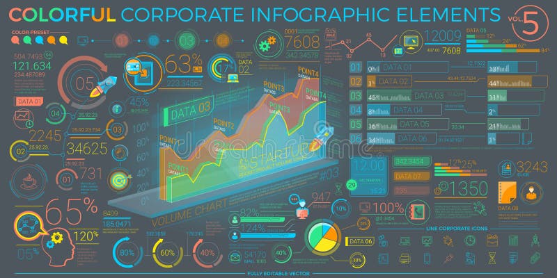 Colorful Corporate Infographic Elements Stock Vector - Illustration of ...