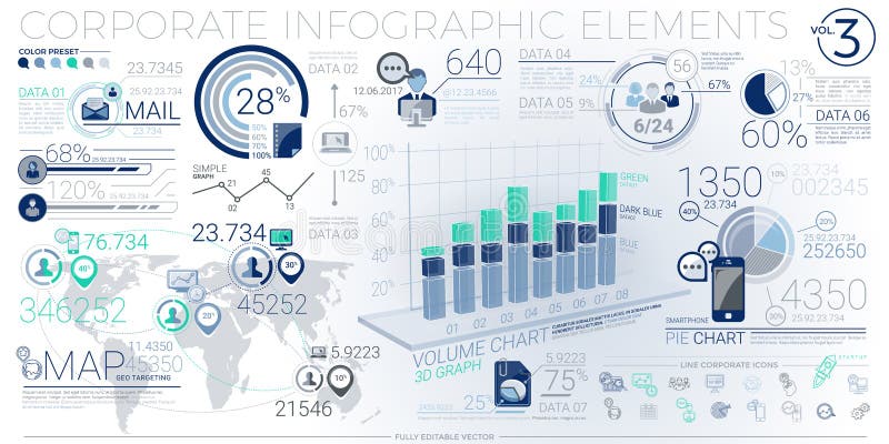 Colorful Corporate Infographic Elements Stock Vector - Illustration of ...