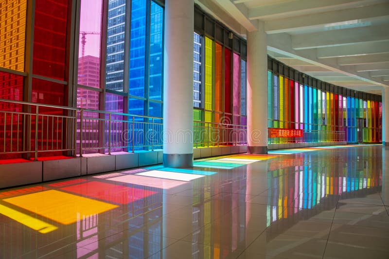 Colorful Corridor stock photo. Image of indoor, hall - 276409546