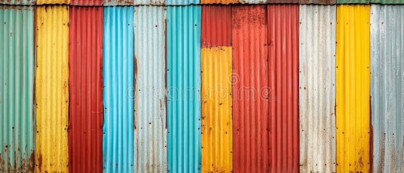 Colorful Corrugated Metal Siding Rustic Paint Texture Modern ...