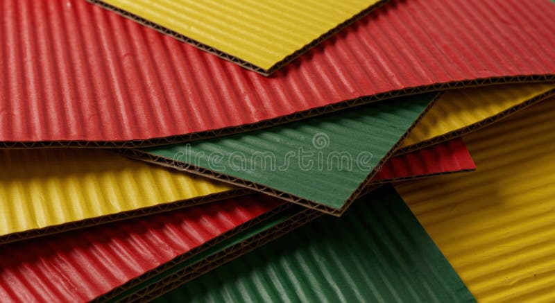 Colorful Corrugated Paper Sheets Stacked in Vibrant Layers Stock ...