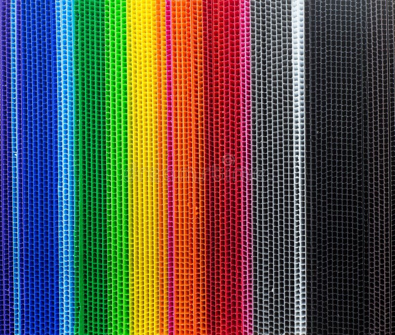 Stack of Colorful Corrugated Plastic Sheets Stock Photo - Image of ...