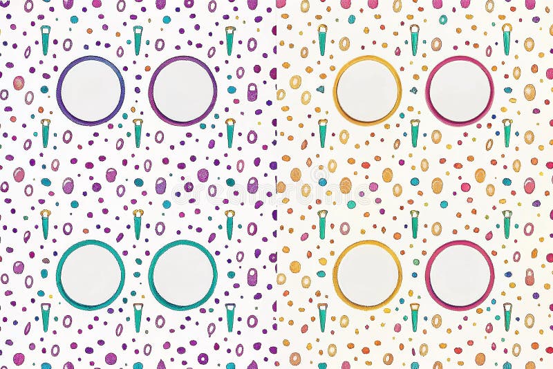 Colorful Cosmetic Pattern Background with Empty Circles Stock ...