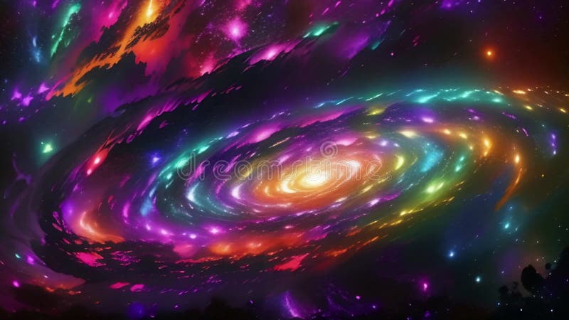 Colorful Cosmic Animation. AI Generated Cinematic Video Stock Footage ...