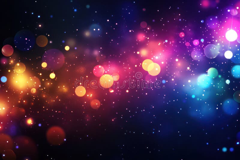 Colorful Cosmic Background with Glowing Orbs and Nebulae Stock Image ...