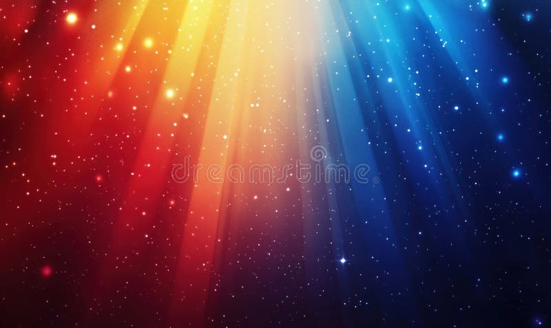 Colorful Cosmic Background with Radiant Light Beams and Starry Sky ...