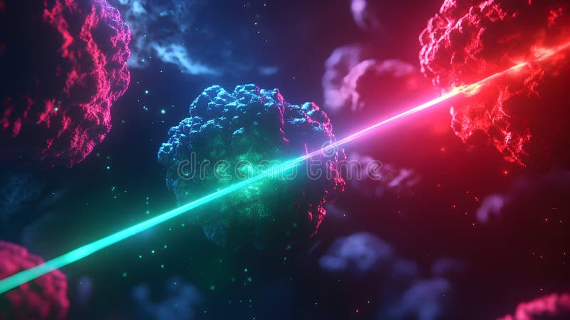 Colorful Cosmic Clouds with Vivid Laser Beams and Glowing Celestial ...