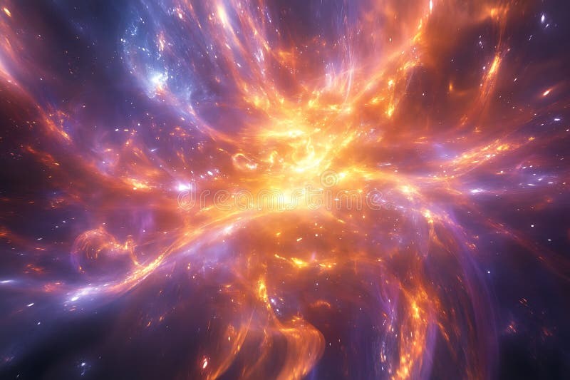 Colorful Cosmic Explosion Against a Dark Backdrop Stock Illustration ...