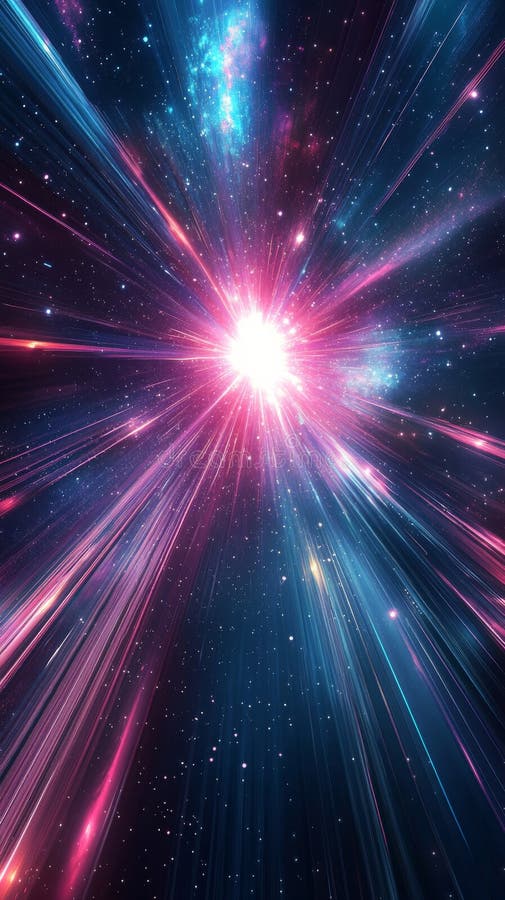 Colorful Cosmic Explosion Creating Radiant Light Deep Space Environment ...