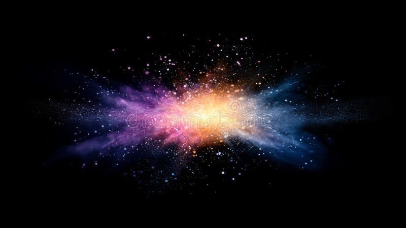 Colorful Cosmic Explosion Glowing Brightly in Darkness Stock ...