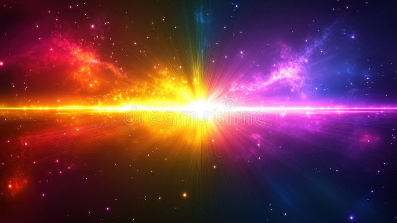 Colorful Cosmic Explosion with Radiant Light and Starry Background ...
