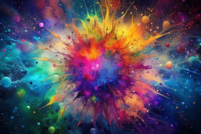 Colorful Cosmic Explosion in Space (1 Stock Illustration - Illustration ...