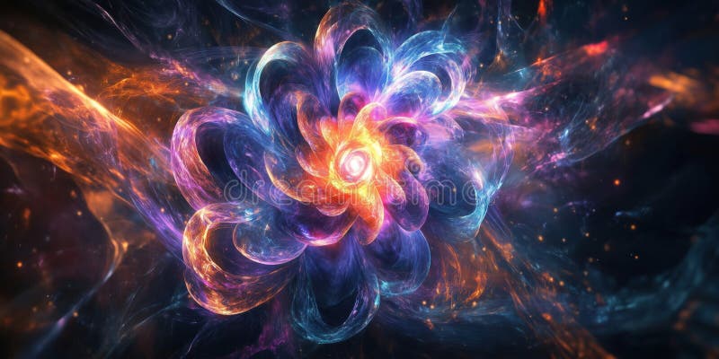 Colorful Cosmic Flower Design Swirling Patterns Vibrant Energy Stock ...