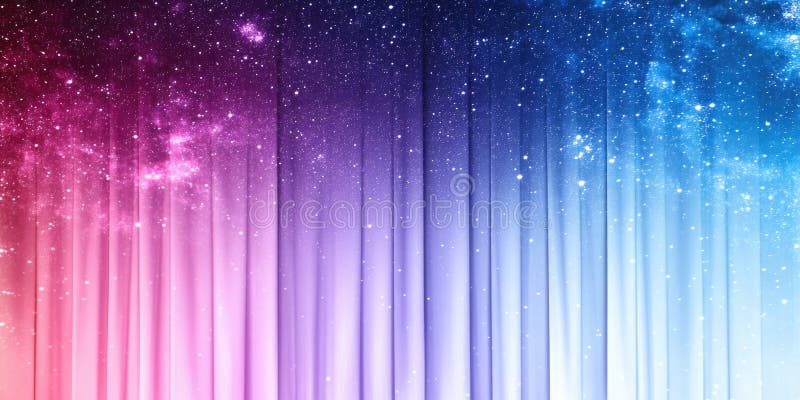 Colorful Cosmic Gradient with Vertical Light Beams and Stars Stock ...