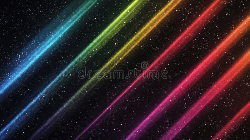 Colorful Cosmic Light Rays and Stars in a Vibrant Space Scene Stock ...