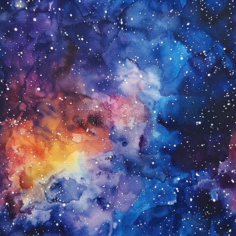 Colorful Cosmic Nebula with Planets and Stars, Outer Space Exploration ...