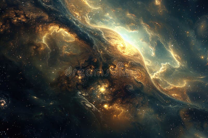 Colorful Cosmic Nebula Swirling in Starry Night Sky Stock Photo - Image ...