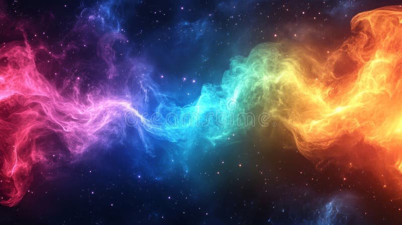 Colorful Cosmic Nebula with Vibrant Energy Stock Illustration ...
