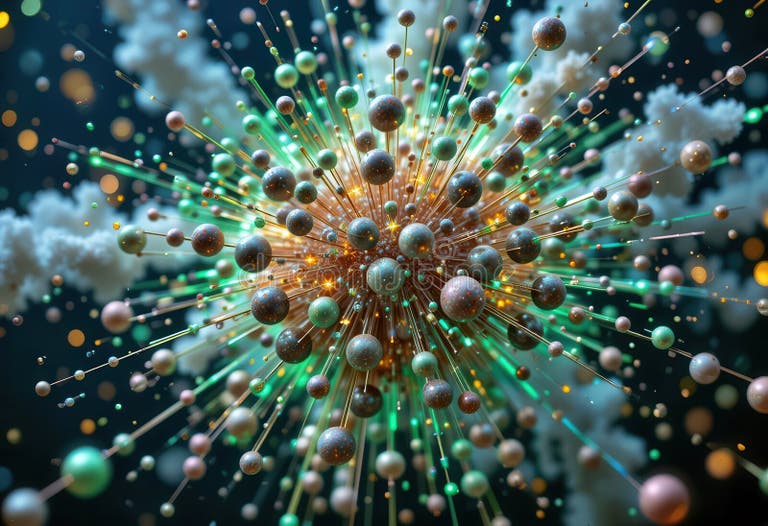 Colorful Cosmic Particles Floating in Space with Dynamic Light Effects ...