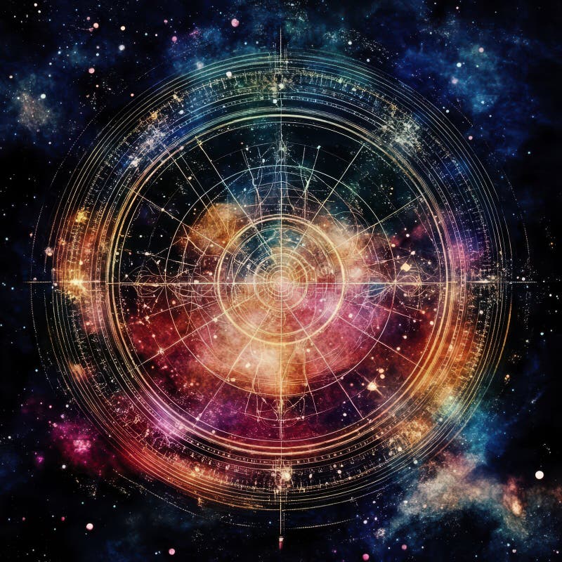 Colorful Cosmic Pattern with Stars and Galaxies in Deep Space Stock ...