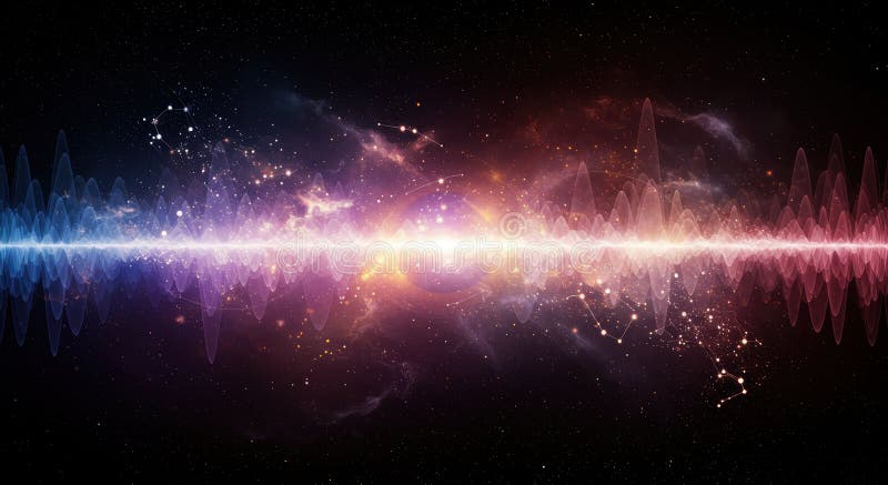 A Colorful Cosmic Wave Pattern Displaying Stellar Constellations and ...