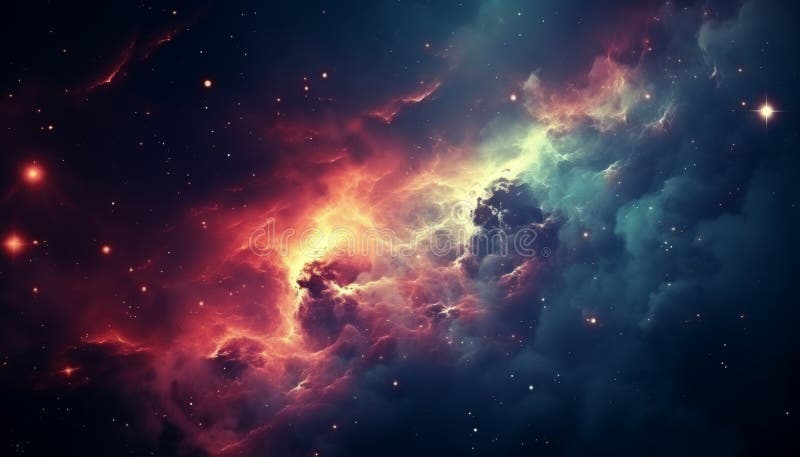 Colorful Cosmos Illustration of Space Galaxy Nebula for Design Projects ...