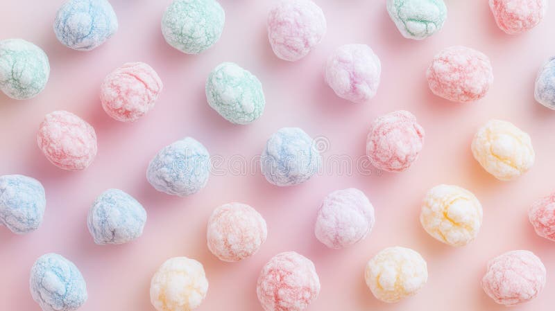 Colorful Cotton Candy Balls Create Joyous Patterns Stock Illustration ...