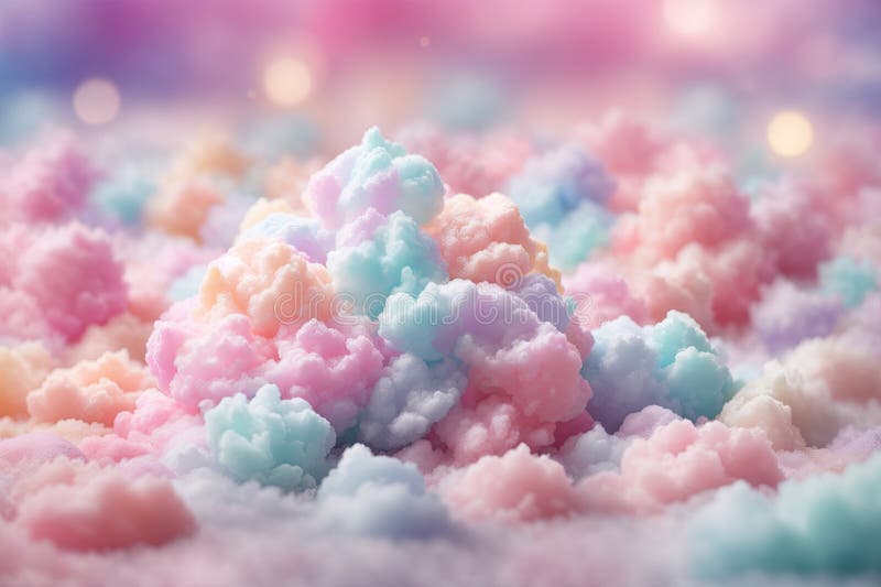 Colorful Cotton Candy in Soft Color for Background. Stock Illustration ...