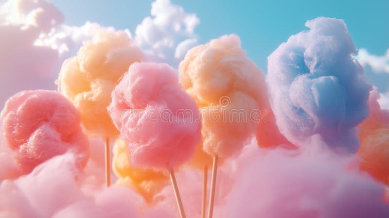 Colorful cotton candy stock image. Image of colourful - 345945307